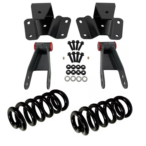 2"F 4"R Lowering Coil Springs Shackles Hangers Drop Kit For 73-79 Ford ...