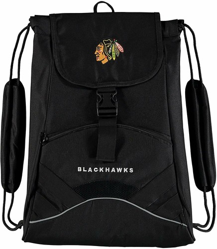Chicago Blackhawks Black Static Drawstring Backpack Bag | eBay