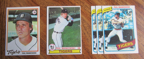 Phil Mankowski Lot of 5 Topps Trading Cards MLB Baseball Detroit Tigers ...