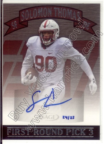 solomon thomas rc rookie draft auto autograph stanford cardinal college ...