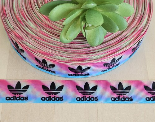 7/8" (1 YD) Adidas Grosgrain Ribbon Lanyard Key Chain Hair Bow Craft ...