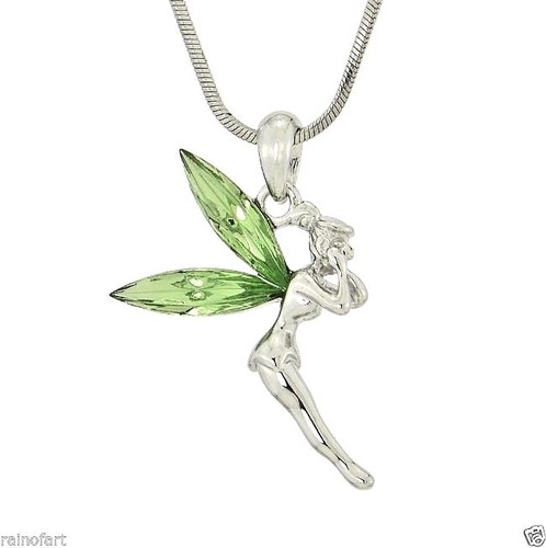 Tinkerbell Made With Swarovski Crystal Tinker Bell Fairy Green Pendant ...