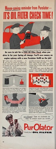 Vintage 1940s Purolator Oil Filter Print Ad | eBay