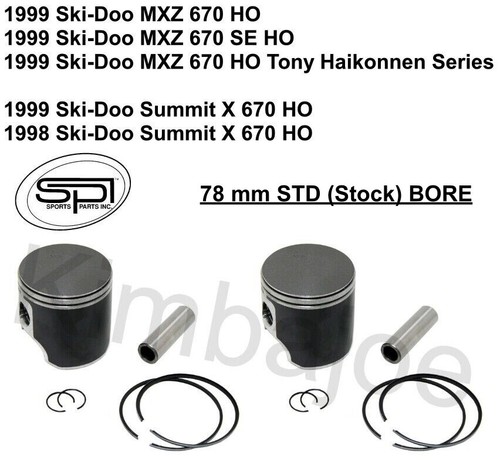 1998 1999 Ski Doo 670 HO MXZ Summit Listed X 78 mm STD BORE SPI Moly ...