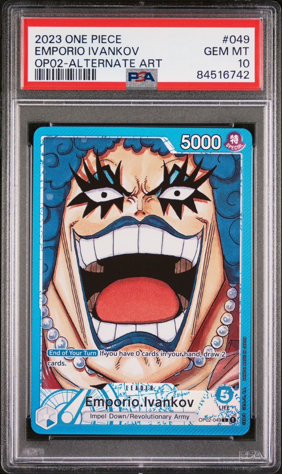 Emporio Ivankov 2023 Paramount War #OP02-049 Leader (Alternate Art) PSA ...