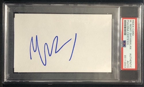 M. Night Shyamalan Signed Autograph Index PSA/DNA Slab Director Stuart ...