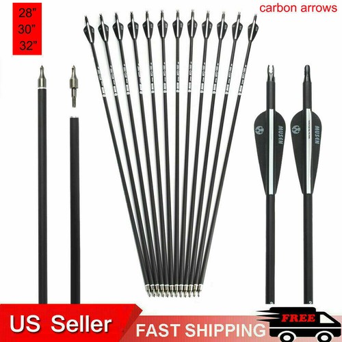 28/30/32 inch Carbon Arrows OD 7.8mm Practice Archery For Compound ...
