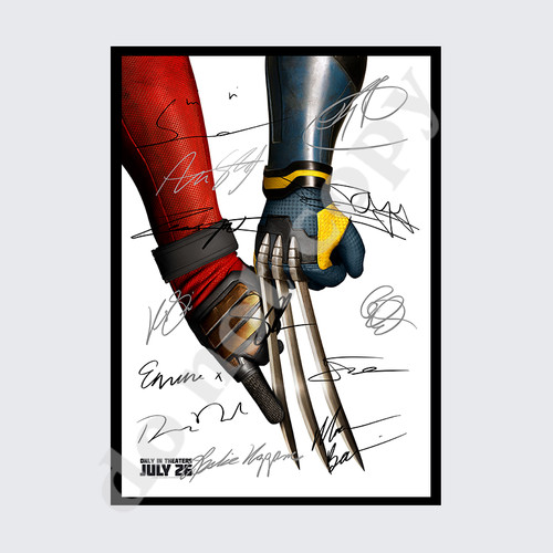DEADPOOL & WOLVERINE FULL CAST SIGNED AUTOGRAPH POSTER PRINT A5 A4 A3 ...
