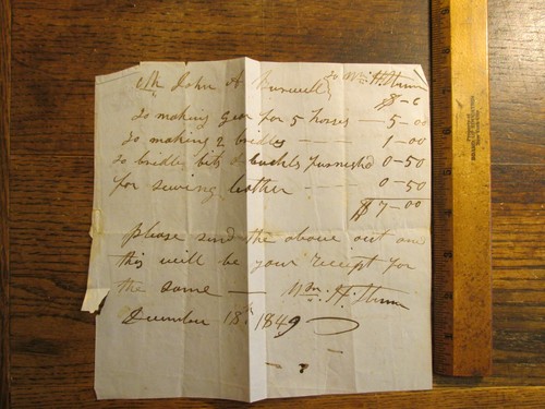 Antique Ephemera 1849 Receipt Document Petersburg VA John Burwell ...
