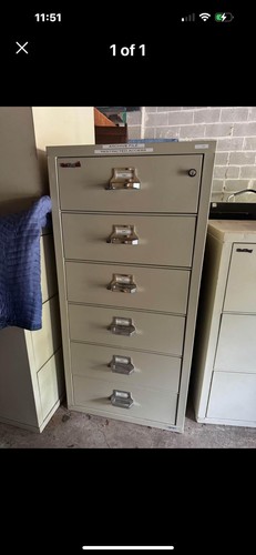 FireKing 1-Hour Fire Rated Card, Check, & Note File Cabinet - 6 Drawers ...