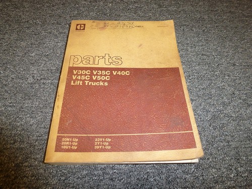Caterpillar Cat V30C V35C V40C Lift Truck Forklift Parts Catalog Manual ...