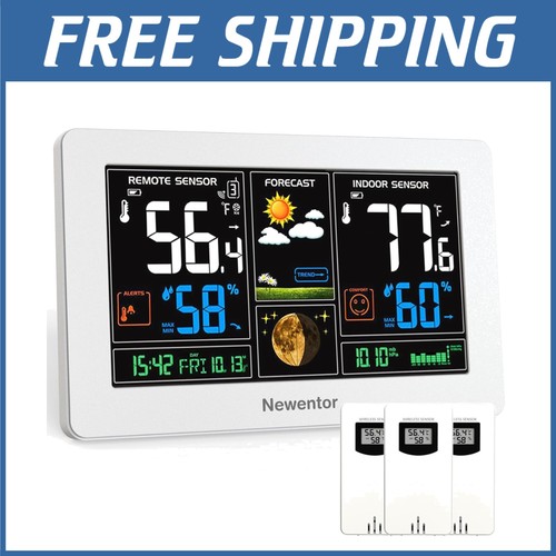 Color Display Wireless Weather Station with 3 Sensors | eBay