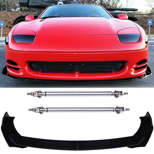 Front Bumper Lip Spoiler Splitter + Strut Rods For Mitsubishi 3000GT ...