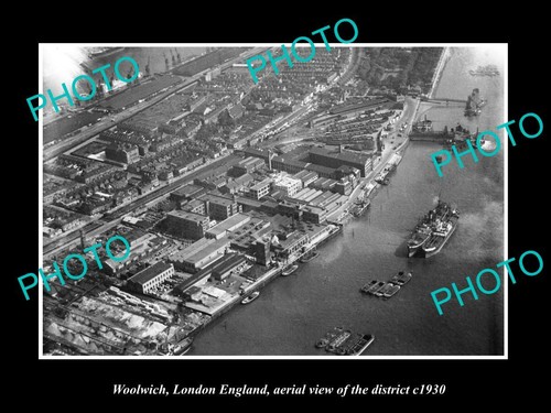 OLD 8x6 HISTORIC PHOTO OF WOOLWICH LONDON ENGLAND DISTRICT AERIAL VIEW ...