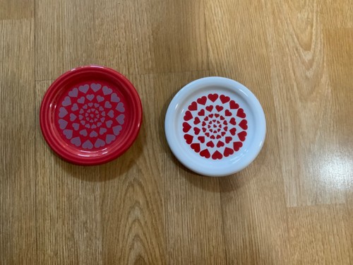Fiestaware HLCCA Exclusive Set of 2 Hearts on Scarlet and White Coaster ...