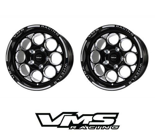 2 VMS Racing Modulo 15x10 Drag Race Track Rims Wheels 5x114 ET20 6.29 ...