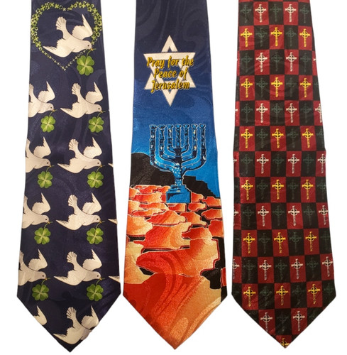 Religious Jewish Ties #104A - Lot of 3 Novelty Neckties Going out of ...