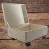 Extra Large Wooden Pine Crate Open Storage Box on Wheels Unpainted ...