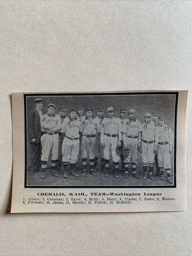 Chehalis Gophers Washington State Fielder Jones 1910 Baseball Team ...