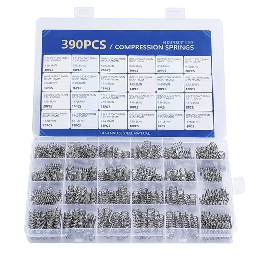Compression Springs Assortment Kit, 390 Pcs 24 Different Sizes ...