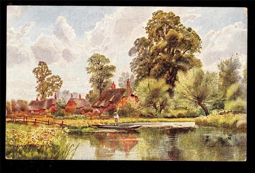 Tuck art signed Bridgeman the Avon at Fordingbridge Hampshire UK ...