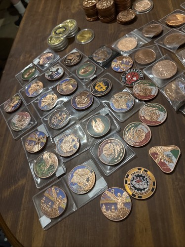 30 Colorized Copper And 90 Plain Coper Rounds Lot. 4 Five Oz 3 2024 ...