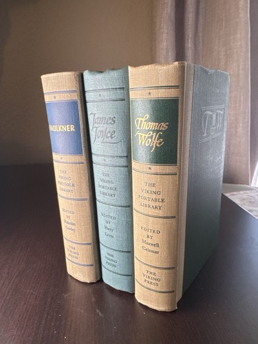 Viking Portable Library Lot | Faulkner | Joyce | Wolfe | Mid Century ...
