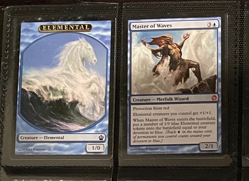 MASTER OF WAVES Theros MTG Blue Creature — Merfolk And Elemental Token ...