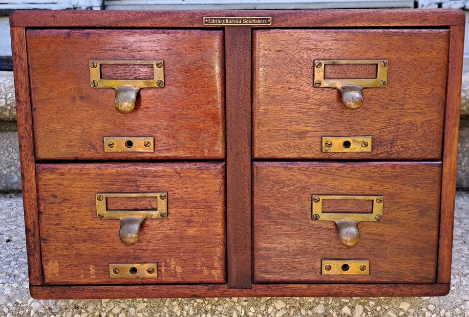 antique library card catalog products for sale | eBay