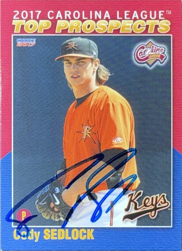 2017 Carolina League Top Prospects #9 Cody Sedlock Rookie Orioles AUTO ...