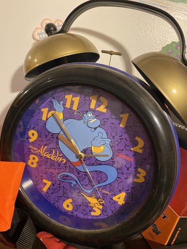 Vintage Disney's Aladdin Genie Jumbo Alarm Clock Working Condition | eBay