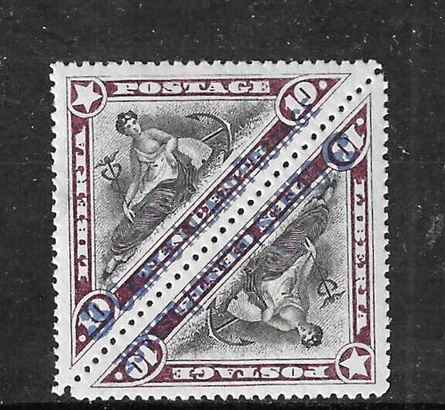 Liberia 1912, 10c triangle, INLAND POSTAGE ovpt., PAIR, perf. 14.0 NH ...
