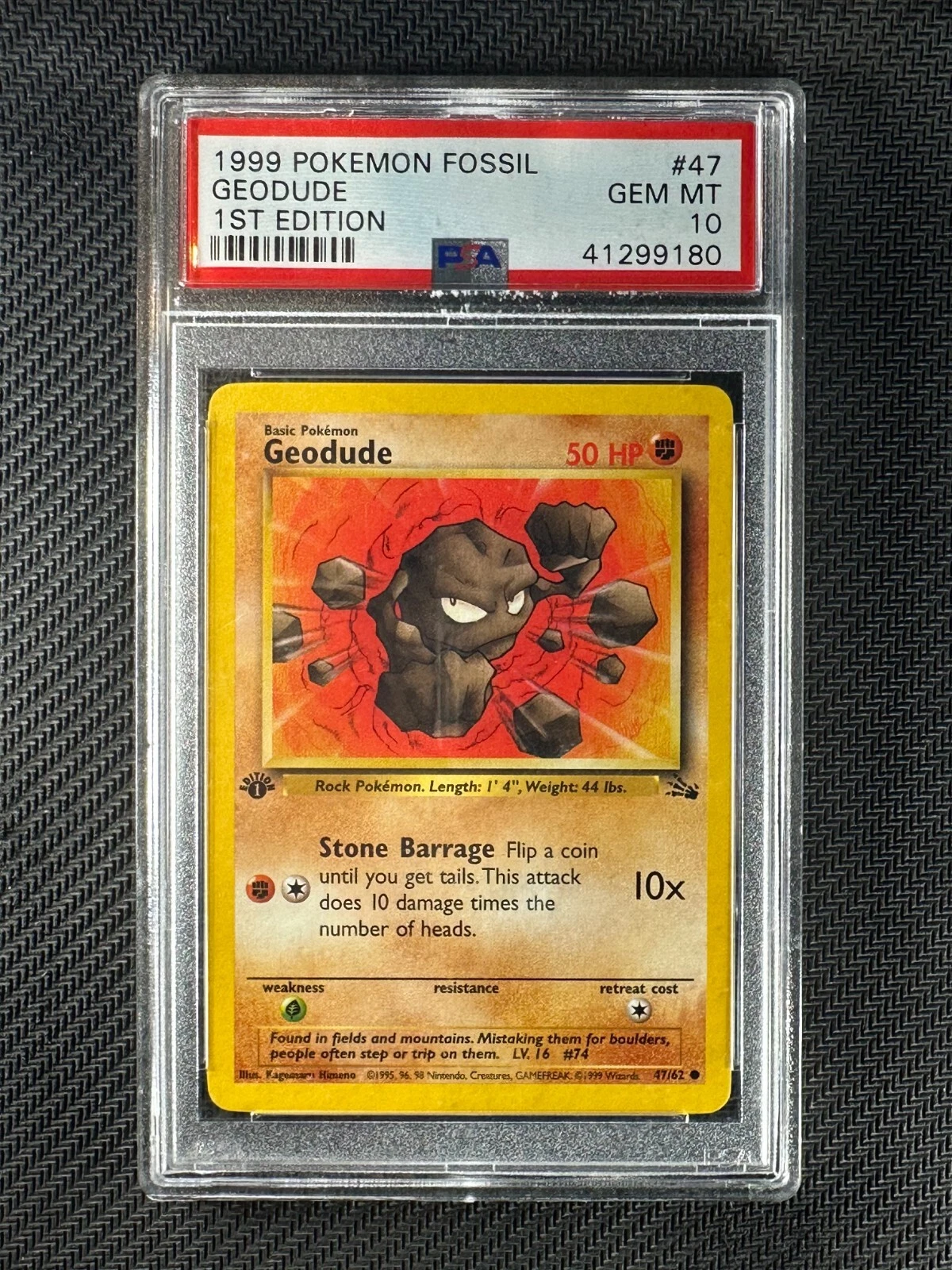 Geodude 1999 Fossil #47/62 1st Edition PSA 10 Price Guide - Sports Card ...