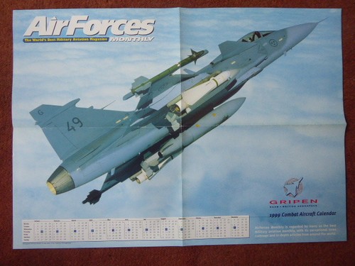 POSTER CALENDAR 1999 AIR FORCES MONTHLY SAAB BRITISH AEROSPACE JAS 39 ...