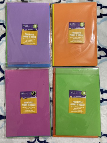 Lot of 4 Packs (34 Sheets) of Crafter’s Square Foam Sheets 8” x 12 ...