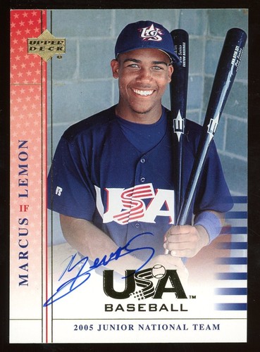 2005 Upper Deck USA MARCUS LEMON Signed Card autograph AUTO RANGERS ...