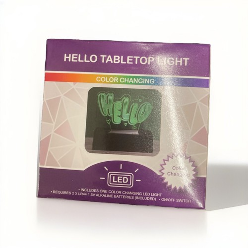 Light Projectors Tabletop Color Changing Hello! Led Cycles Through 7 ...