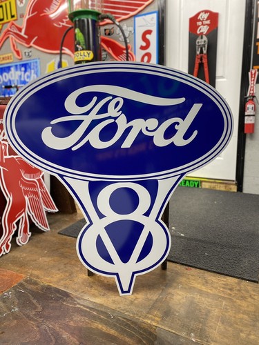 Antique Vintage Old Style Ford V8 Sign!! | eBay