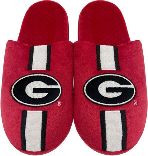 University of Georgia Team Stripe Red Bulldog Slippers Size L NWT | eBay