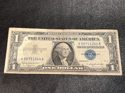 Series 1957 B RARE Dollar Bill Blue Seal Silver Certification - V ...