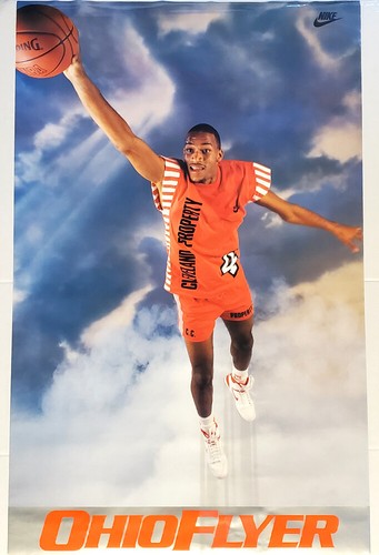 Ron Harper OHIO FLYER Cleveland Cavaliers 1987 Nike Basketball 22x36 ...