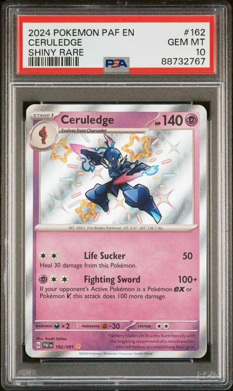 Ceruledge 2024 Paldean Fates #162/091 Shiny Rare Price Guide - Sports ...