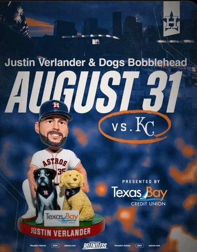 Houston Astros Justin Verlander and Dogs Bobblehead SGA - New | eBay