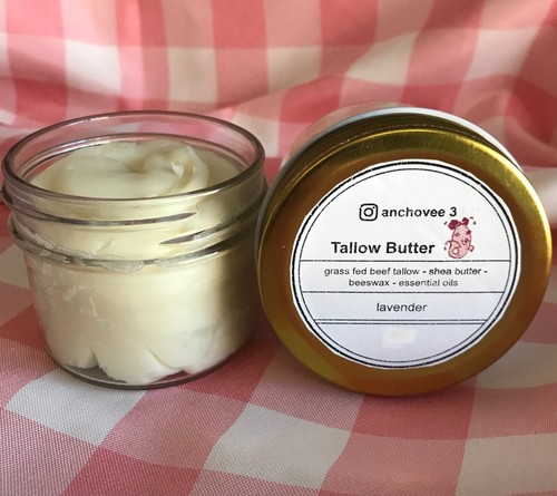 small-batch made grass-fed beef tallow butter with shea butter, beeswax ...