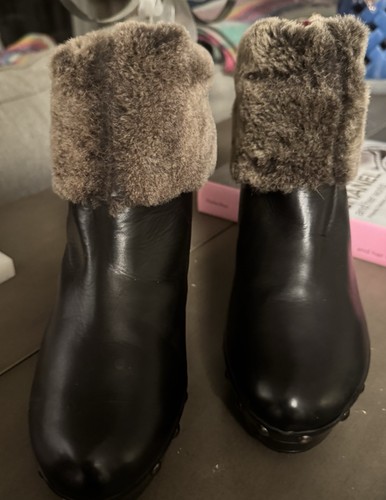 STUART WEITZMAN Black Leather Shearling-Lined Boots | Size 9 | New ...