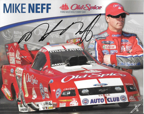 Autographed 2008 Mike Neff Old Spice Funny Car Hero Card NHRA POSTCARD ...