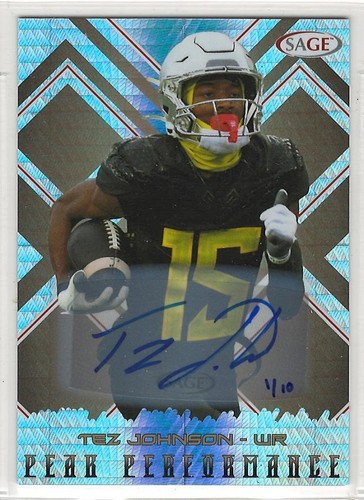 Tez Johnson 2025 Sage Peak Performance Gold Autograph #PKA-TJ auto ...