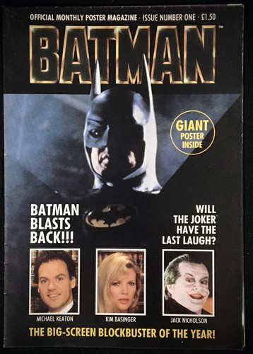 Batman OFFICIAL Movie Poster Magazine Michael Keaton Jack Nicholson Tim ...