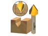 120 Degree X 1/2" Diameter V Groove Router Bit - 1/4" Shank - Yonico ...