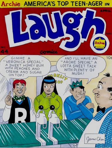 LAUGH COMICS # 44 COVER RECREATION VERONICA AND ARCHIE ORIGINAL COMIC ...